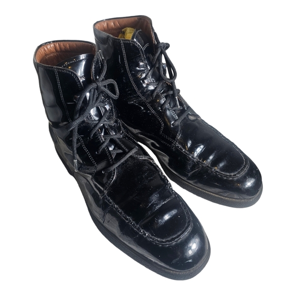 Tod's | Shoes | Tods Patent Leather Lace Up Ankle Driving Boots Italy ...